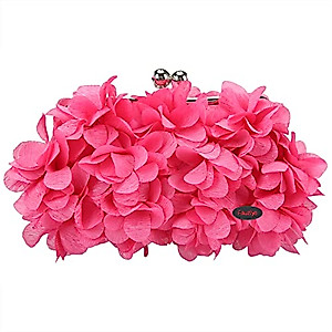 Fawziya Floral Cutch Purses For Women Evening Bags And Clutches-Fuchsia