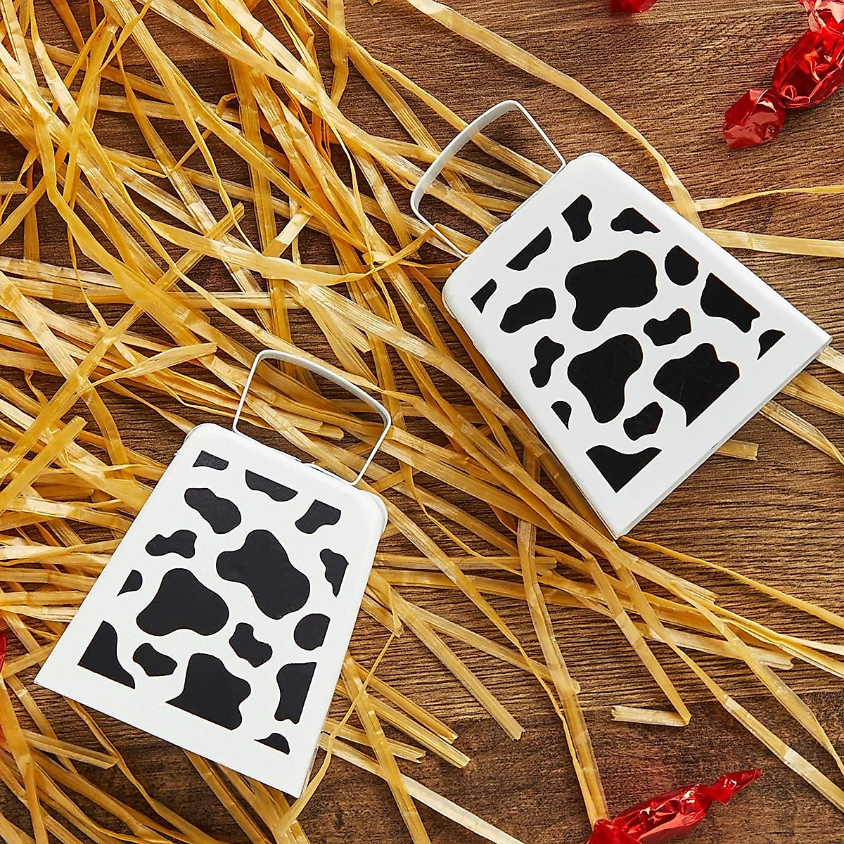 Okuna Outpost 6 Pack Cow Bells with Handle for Kids, Noise Makers for Farm, Sporting Events (4 Inches)