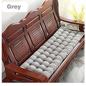 Gmsqj Custom Bench Cushion,Personalized Size Rocking Chair Cushion,Non Slip Tufted Bench Pads with Ties,Outdoor/Indoor Furniture Cushion for Garden Patio Swing Chair,Dining Chair (Grey)