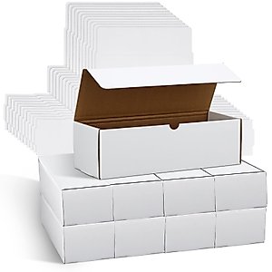 Glenmal 20 Pcs Trading Card Storage Box 3000 Count Sports Card Storage Boxes White Corrugated Cardboard Card Box for Baseball Football Basketball Cards Collecting, 11.2 x 4.3 x 3.35 Inch