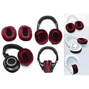 ATH-M50-PADS-VELVET-BURGUNDY - One Pair - Fits ATH-M20x,ATH-M30x,ATH-M40x,ATH-M50,ATH-M50s,ATH-M50RD,ATH-M50WH,ATH-M50x,ATH-M50xBL,ATH-M50xWH,ATH-M50xDG,ATH-M50xMG,ATH-MSR7NC,ATH-MSR7BK,ATH-MSR7BK