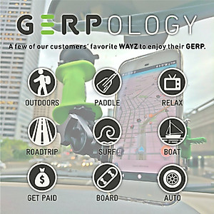 GERP Gear Action Kit - All-in-One Stand, Grip, and Mount Plus Accessories for Tablets, Phones, and Action Cameras - Black - Suction Mount, Swivel Mount, and Dual Tripod Mounts