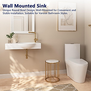 DeerValley Wall Mount Sink,30"x18" Bathroom Vessel Sink,White Ceramic Bathroom Sink,Wall Hung Sink with Right Side Faucet Mount
