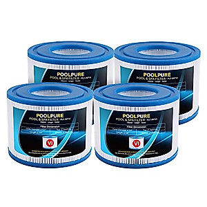 POOLPURE Type VI SPA and Hot Tub Filter Replaces Coleman SaluSpa 90352E, Lay-Z Spa, Set of 4
