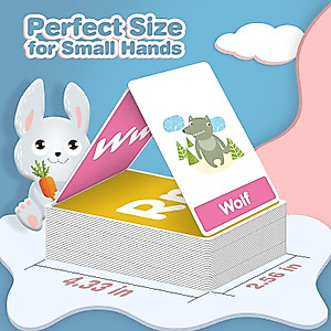 Flash Cards for Toddlers 1 2 3 4 Years, Alphabet Flash Cards with 58 Cards Colors Shapes Numbers Animals and Alphabet for Toddler Learning Activities