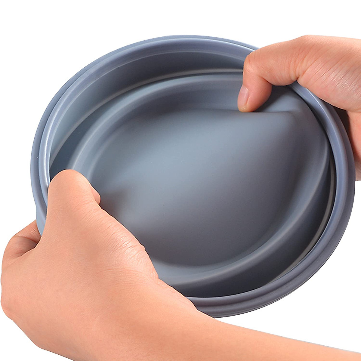 BESUNTEK Collapsible Bowls, Silicone Food Storage Containers with Lids, Set of 4 350/550/800/1200ml Silicone Lunch Containers Leftover Food Containers Leak-Proof Airtight Microwave & Dishwasher Safe