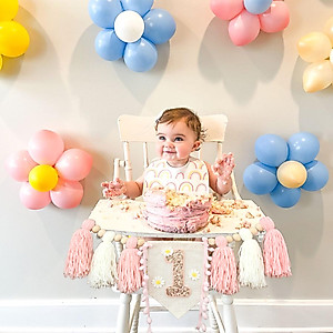 Handmade Boho 1st Birthday High Chair Banner Party Decoration For Girl Baby Shower Wall Hangings Decorative For Kids Bedroom