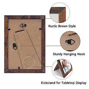 Edenseelake 4x6 Picture Frame Set of 15, Rustic Brown Wood Photo Frame 4 by 6 for Wall or Tabletop Display