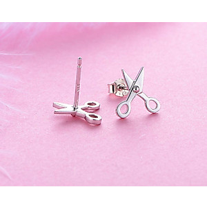 Helen de Lete Lovely Scissors Sterling Silver Stud Earrings