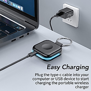 HUOTO Portable Charger for Apple Watch,Wireless Magnetic iWatch Charger 1200mAh Power Bank Travel Keychain Accessories Smart Chargers for Apple Watch Series 10/9/8/7/6/SE/5/4/3/2/1/UItra/UItra 2