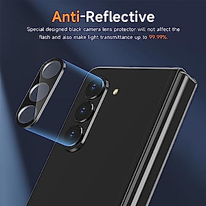 LYWHL [2+2 Pack] Samsung Galaxy Z Fold 5 Privacy Screen Protector + Camera Lens Protector, with Alignment Frame Easy Installation , Anti Spy HD Clear Tempered Glass Protector Film for Galaxy Z Fold 5 5G , Anti Scratch Bubble Free Case Friendly Front Scree