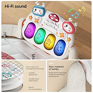 TUMAMA Remote Control Baby Gym Play Mat, Activity Gym with Music and Lights, Piano Gym for Newborn Baby Boys Girls Christmas Holiday Birthday Gifts, Round