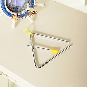 Triangle Instrument 3 Packs 6 7 8 Inch Percussion Instrument Set Hand Percussion Triangles with Striker