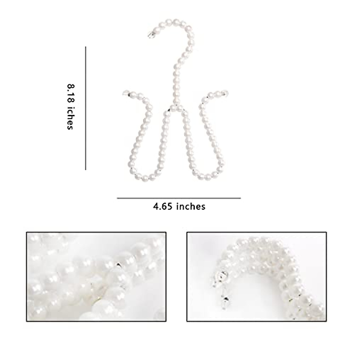 4 Pack Pearl Shoes Hanger Plastic Elegant Shoes Drying Rack Faux Pearl Beaded Shoe Display Closet Organizer Storage for Adults Men Women
