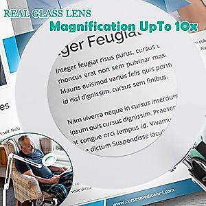 TOMSOO 4-in-1 Magnifying Glass with Light, White/Warm White Lighted Magnifier Lens - Adjustable Swivel Arm Full Spectrum LED Magnifying Floor Lamp with Clamp for Reading, Crafts, Close Work (White)