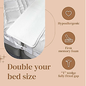 FeelAtHome 12 Inch Wide Bed Bridge Twin to King Converter Kit - Twin Bed Connector King Maker - Bed Gap Filler to Make Twin Beds Into King - Twin Mattress Connector - King Bed Converter Kit