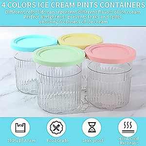 Creami Pints, for Ninja Creami Deluxe,24 OZ Ice Cream Pint Dishwasher Safe,Leak Proof Compatible with NC500,NC501 Series Ice Cream Makers