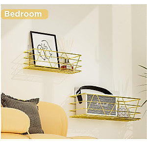 Carwiner Gold Shower Caddy Bathroom Shelves 3-Pack Basket with Soap Dish Holder, Stainless Steel Bathroom Organizer Shelf Rack Adhesive Shampoo Holder Wall Mounted for Kitchen