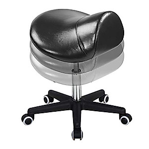 Master Massage Ergonomic Swivel Saddle Rolling Hydraulic Comfortable Adjustable Stool in Black for clinic spas beauty salons debtists classrooms home office
