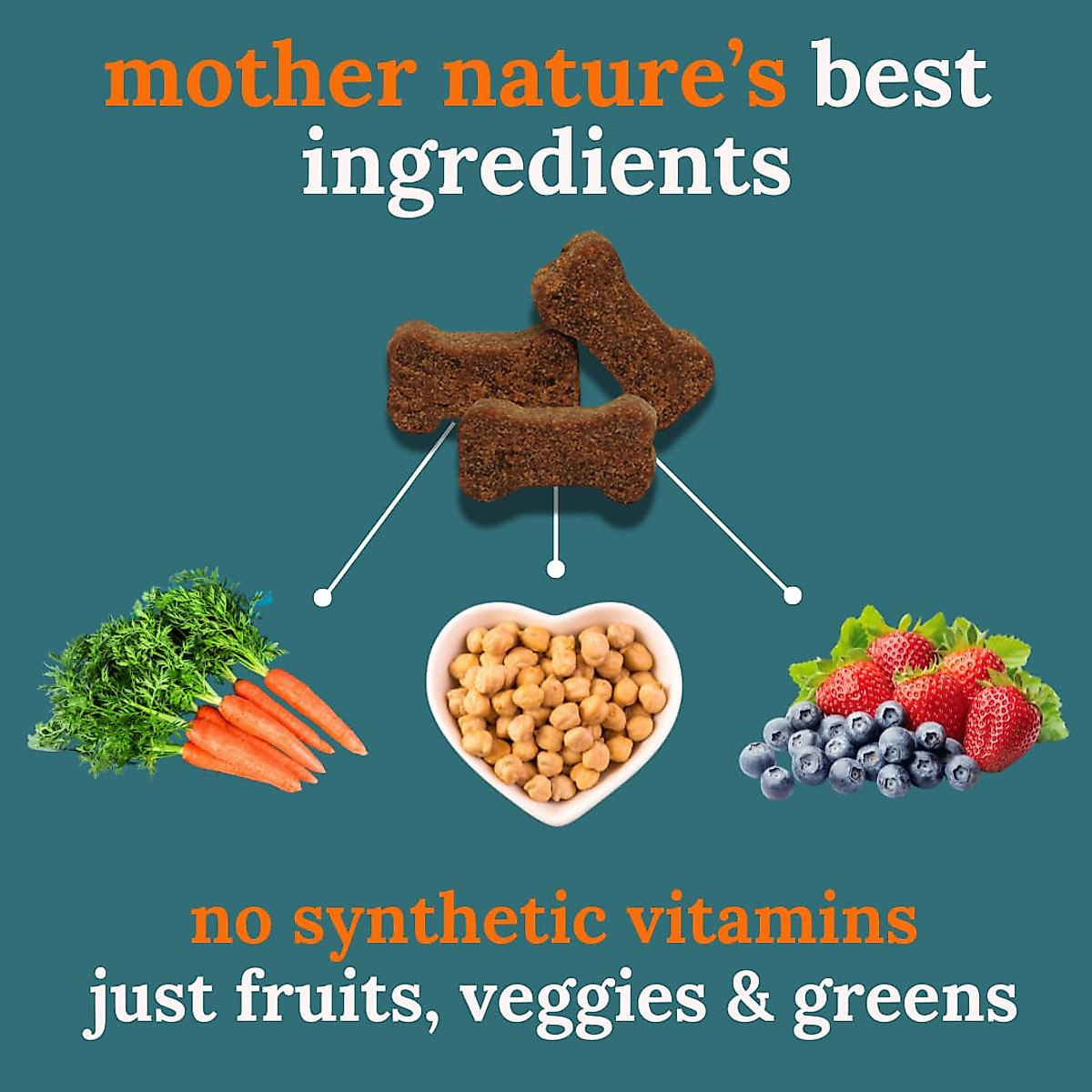 Pawful Pure Harvest - Healthy All Natural Dog Treats - Delicious Peanut Butter Flavor Chews - Made from 14+ Fruits & Veggies - Support Dog Health - No Synthetic Vitamins (90 Chews)