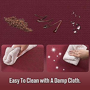 Carvapet Anti-Fatigue Floor Mat Cushioned Kitchen Comfort Mat Waterproof Non-Slip Standing Desk Mats and Rugs Heavy Duty PVC Ergonomic Foam Mat for Home Kitchen Office Laundry,Burgundy,17.3"x39"