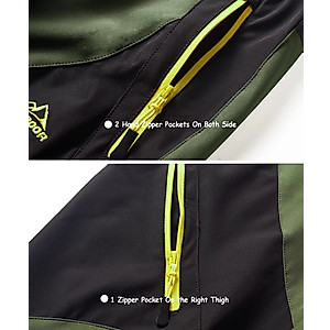 MAGCOMSEN Hiking Pants Mens Spring Pants for Men Waterproof Pants Camping Pants Mens Work Pants with Zipper Pockets Lightweight Pants for Men Black