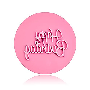 Happy Birthday Cookie Embosser, Happy Birthday Cookie Stamp, Happy Birthday Fondant Embosser Cookie, 3D Design Happy Birthday Embossing Stamp, Cookie Chocolate DIY Baking Mold,Decorating Cake/Cupcake