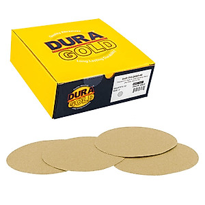 Dura-Gold - Premium - 80 Grit 6" Gold Hook & Loop No Hole Sanding Discs for DA Sanders - Box of 50 Sandpaper Finishing Discs for Automotive and Woodworking