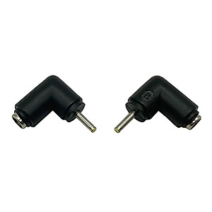 Dafensoy DC Barrel Power Jack Charging Cable Connector, 90 Degree Angle DC5.5 x 2.1 Female to 2.5 x 0.7 Male Adapter, Used for Notebook Computers, Tablet Computers, LED Lights, Routers, etc (2-Pack)