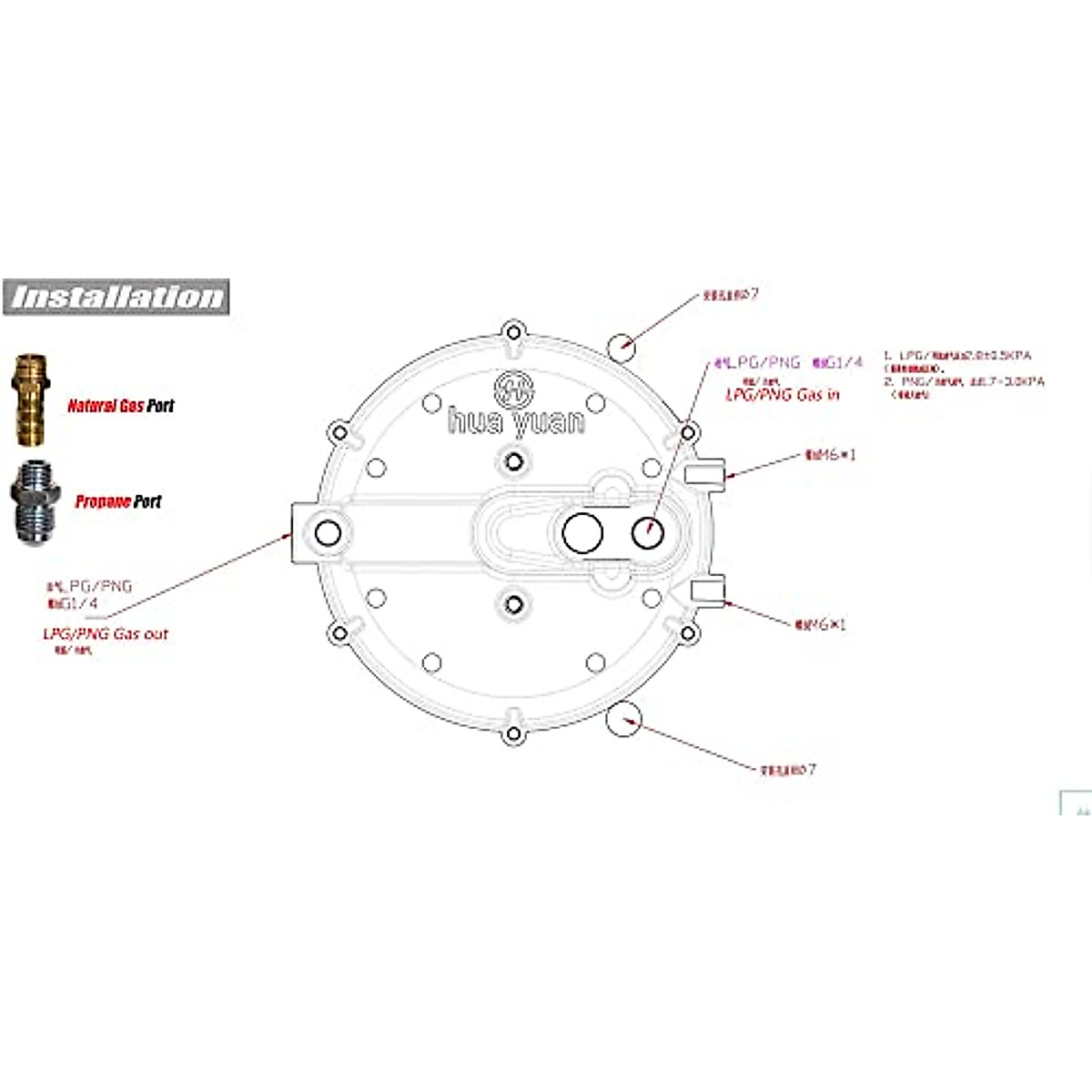 Huayicarbpart Natural Gas Conversion Kit Compatible with Duromax XP13000HX Generator 3KW LP 20HP Dual Fuel LP