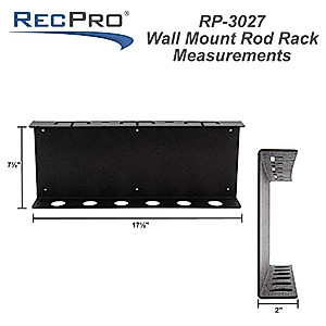 RecPro Ice Fishing Gear Wall Mount Rod Holding Combo Rack | Fish House Storage | Stores up to 6 Rods