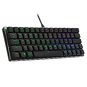 Cooler Master SK620 60% Space Gray Mechanical Low Profile Gaming Keyboard, Linear Red Switches, Customizable RGB, Ergonomic Design, USB-C Connectivity, Mac/Windows, QWERTY (SK-620-GKTR1-US)