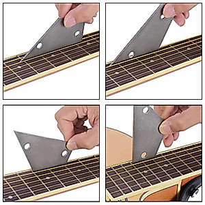 Guitar Luthier Tool Including Fret Leveling Beam Sanding Leveler Beam, Guitar Fret File, Stainless Steel Fret Rocker and Fingerboard Guards Protectors, Grinding Stones
