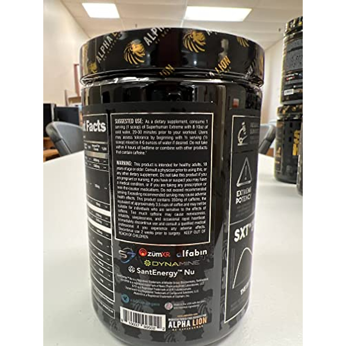 ALPHA LION Superhuman Extreme Pre Workout Powder, Beta Alanine, L-Taurine & Tri-Source Caffeine for Sustained Energy, Nitric Oxide & Citrulline for Pump (21 Servings, Sour Gummy Bear Flavor)