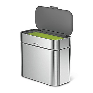 simplehuman Compost Caddy, Detachable and Countertop Bin, 4 Liter / 1.06 Gallon, Brushed Stainless Steel