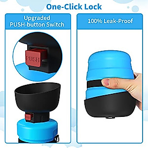 Dog Water Bottle 14oz, Leak Proof Pet Water Bottle for Dogs Portable Puppy Water Dispenser Foldable 2-in-1 Design, Lightweight & Convenient for Walking Travel Outdoor BPA Free (3rd Gen, Blue)