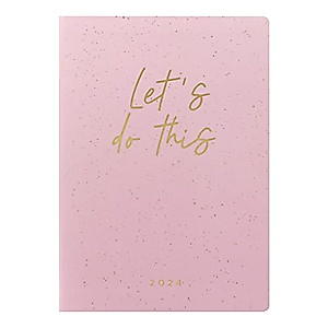Letts of London Inspire Weekly/Monthly Planner, 12 Months, January to December, 2024, A5 Size, 8.25" x 5.875", Multilingual, Pink (C082021-24)