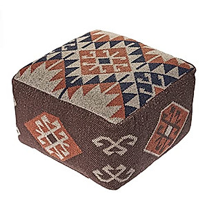 LR Home Multicolored Southwestern Pouf, 18" x 18" x 12"