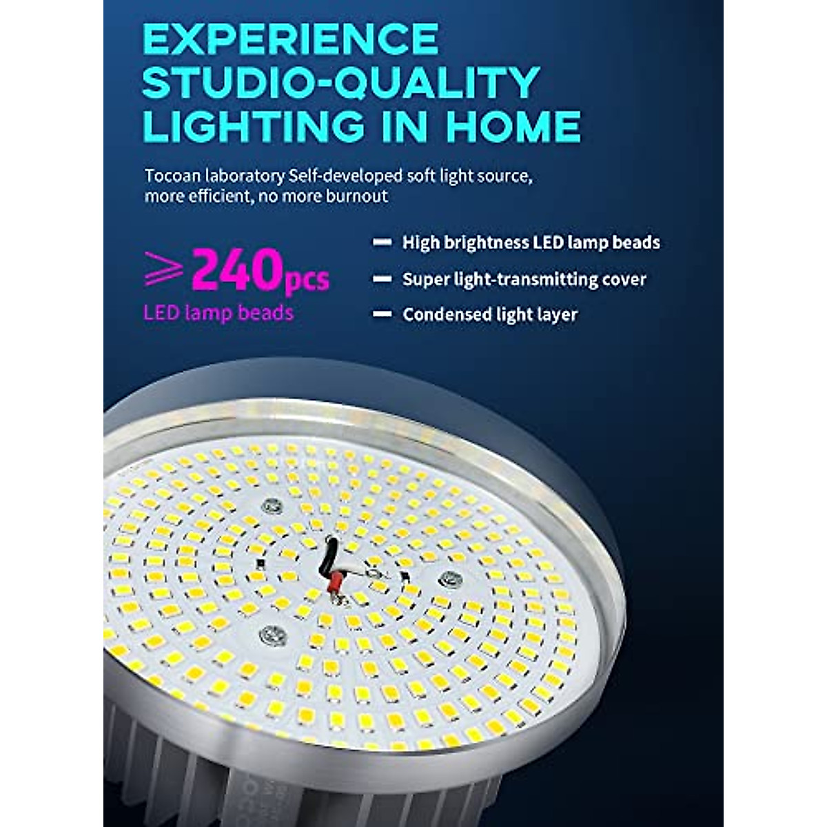 Tocoan Softbox Photography Lighting Kit, 2packs 27 x 20 inches Photo Studio Equipment & Continuous Lighting System with 85W 3000K-7500K LED Bulbs for Video Recording, Portrait Product Photo Shoot