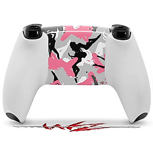 WraptorSkinz Skin Wrap compatible with Sony PS5 DualSense Controller Sexy Girl Silhouette Camo Pink (CONTROLLER NOT INCLUDED)