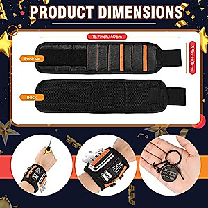 5 Pcs Magnetic Wristband Tools Set Gifts for Men Christmas Stocking Stuffers 1 Magnetic Wristband to Hold Screw Nail 1 Keychain 1 Pick up Tool 1 Gift Bag 1 Gift Box Cool Gadget Birthday Gift (Grandpa)