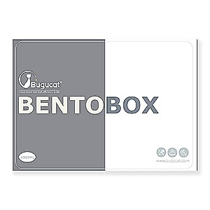 Bugucat Bento Box, Lunch Box with 4 Compartments and Cutlery, Reusable Bento Lunch Box for Adults, Food Storage Containers for School Work and Travel BPA-Free, Microwave-& Dishwasher-safe