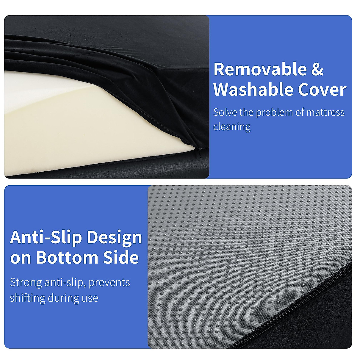 HOMBYS Ergonomic Curvy Foam Massage Bed Mattress Topper, Massage Table Mattress Topper with Removable Velvet Cover, Non-Slip Lash Bed Cushion Only for Beauty Salon(Bed Not Included)