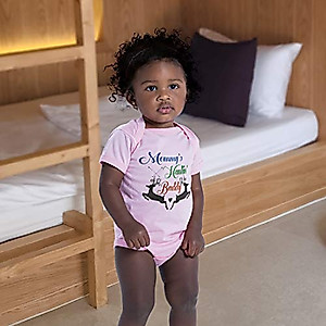 Custom Personalized Baby Bodysuit Mommy's Hunting Buddy Hunter Funny Cotton Boy & Girl Baby Clothes A White Design Only 6 Months