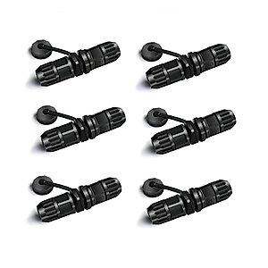 Waterproof RJ45 Connector, Female to Female Waterproof Ethernet Coupler, Panel Mount, IP68 Ethernet LAN Cable Coupler Outdoor Adapter Weatherproof Connection for CAT 6, CAT 5, CAT 5E, Cat7 (6-Pack)