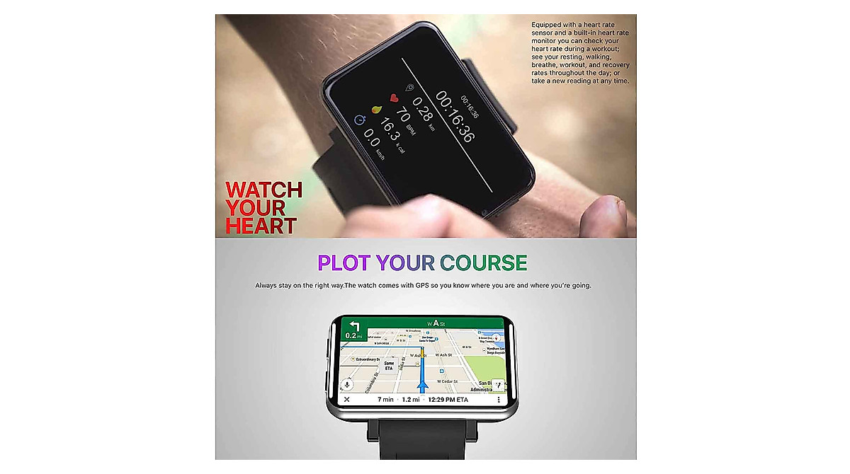 LIZIWEI LEMT Smartwatch - 4G with Touchscreen