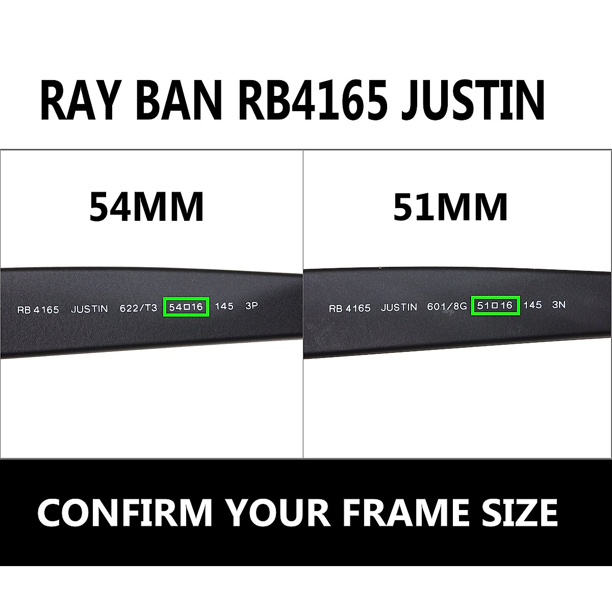 IKON LENSES Replacement Lenses for RB4165 Ray Ban (Polarized) - Fits RayBan RB 4165 Justin Sunglasses - Ice Blue (54 MM)