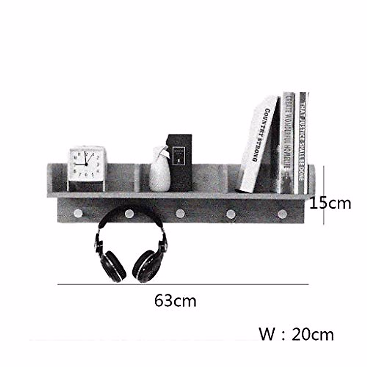 KXDFDC Wall Mounted Coat Rack with 5 Hooks for Entryway, Hallway, Bedroom Hook Rack for Keys,