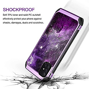 BENTOBEN Galaxy A51 4G Case (NOT Fit 5G Version), Slim Glow in The Dark Shockproof Protective Dual Layer Hybrid Hard PC Soft TPU Bumper Nebula Space Design Phone Case for Samsung Galaxy A51 4G, Purple