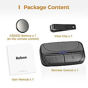 Refoss Universal Garage Door Remote Control, Replacement for Liftmaster Chamberlain 371LM, 373LM, 375LM, 375UT, 971LM, 973LM, 893MAX, KLIK1U, 315MHz, 390MHz, Intellicode Multicode Linear 3089, Black